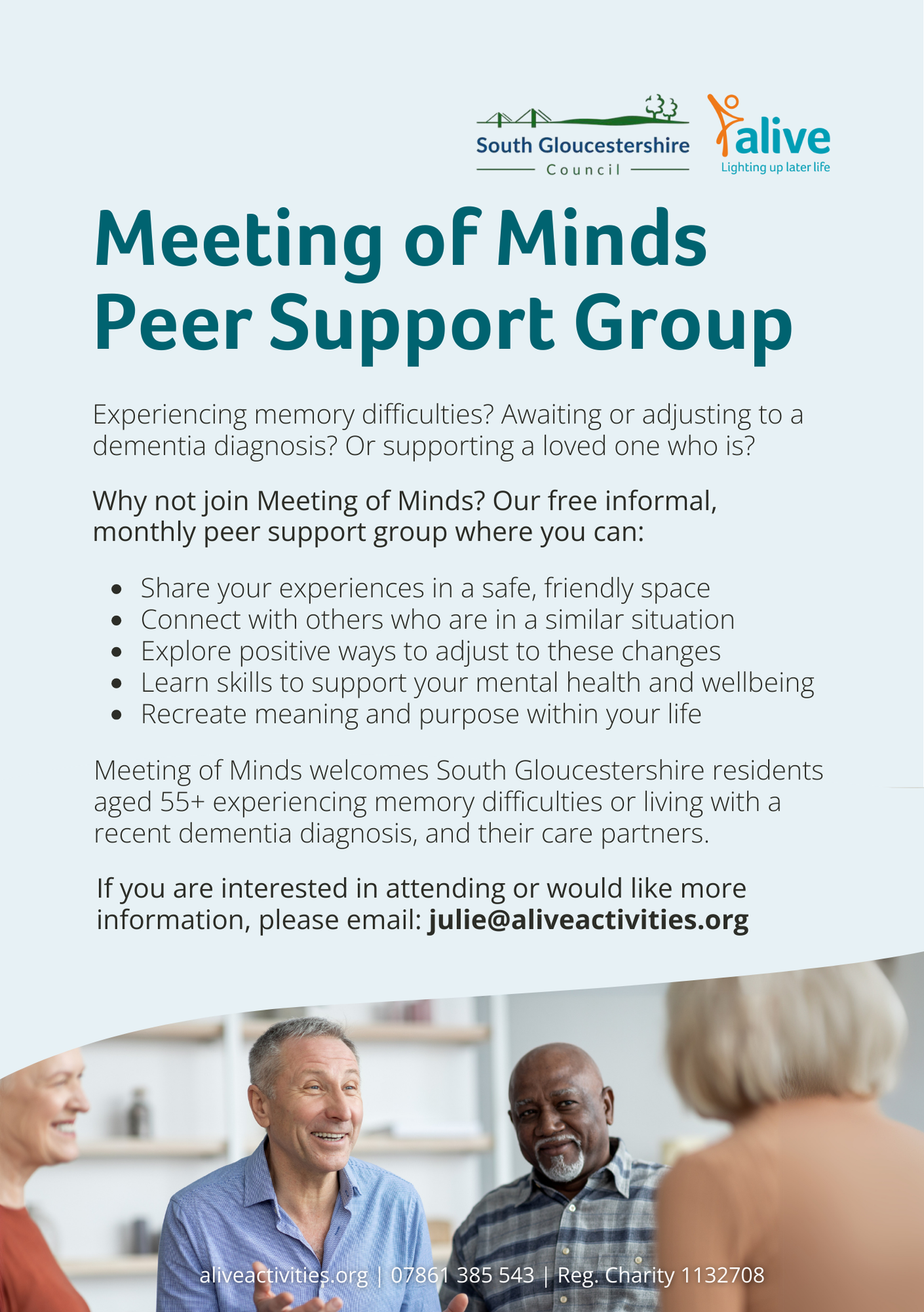 Meeting of Minds: Peer Support Group – Alive Activities